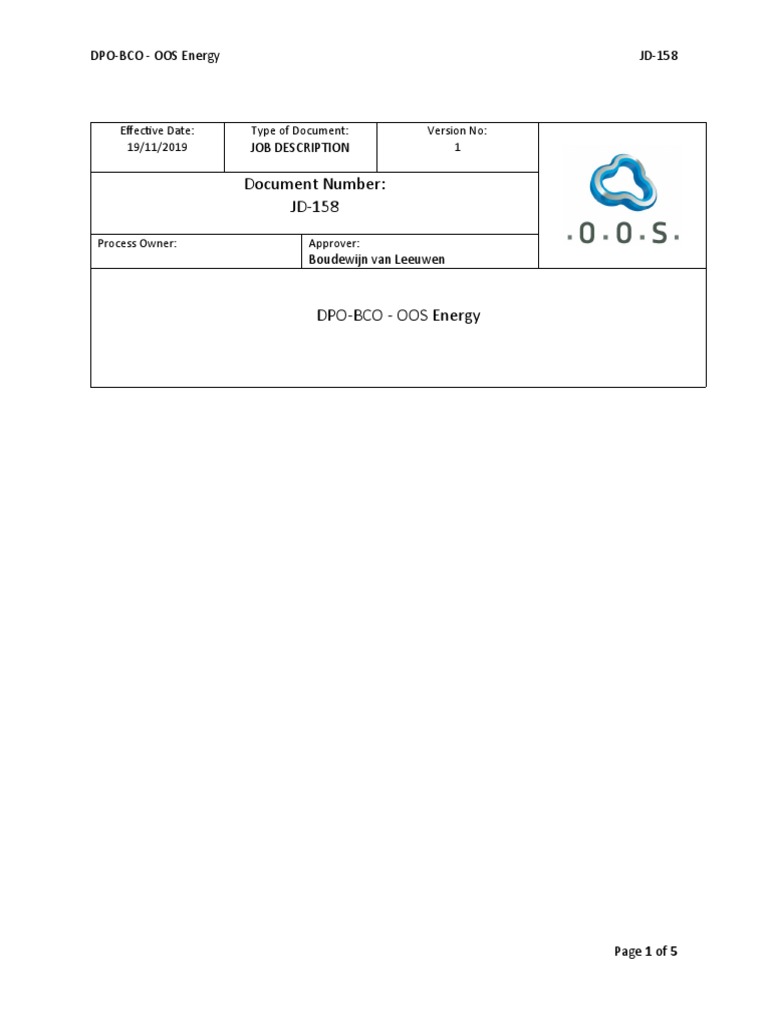 DPO-BCO - OOS Energy | PDF | Safety | Occupational Safety And Health