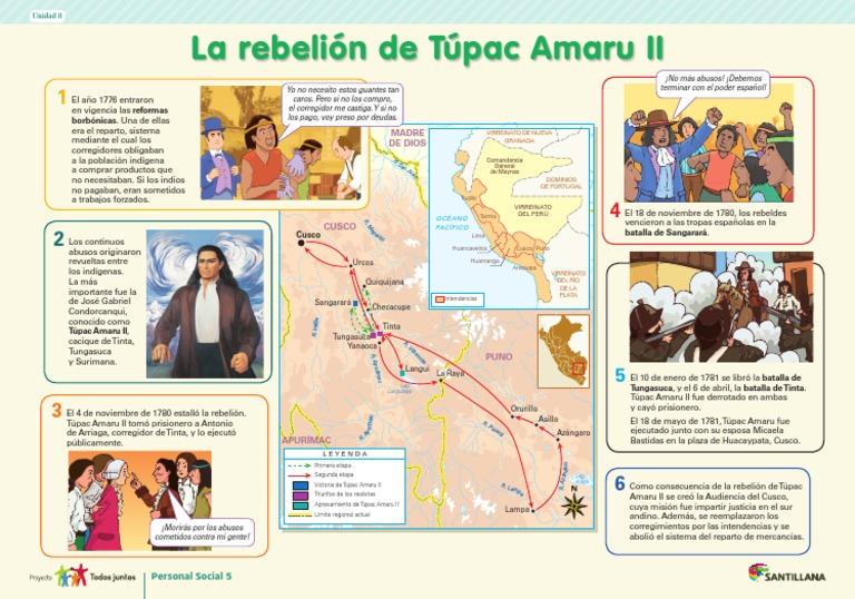 Rebelión de Túpac Amaru II: Resumen y Mapa | PDF | Imperio español ...