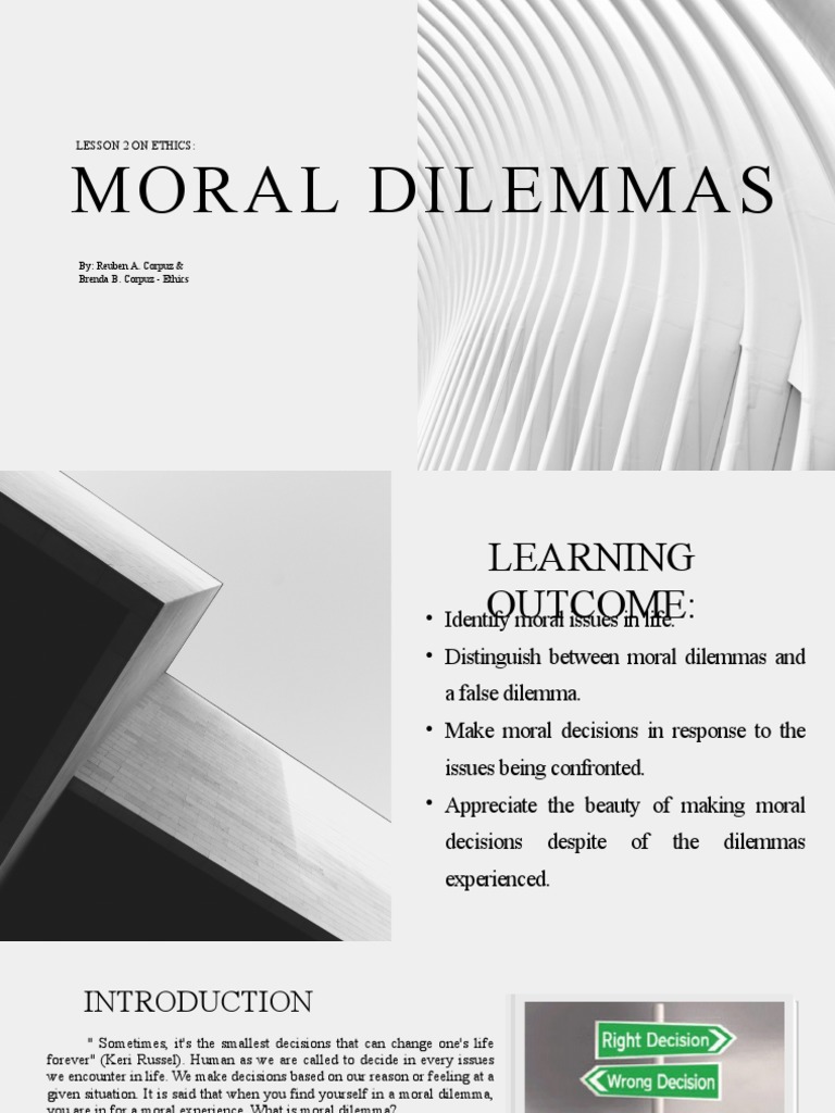 Lesson 2 On Ethics Moral Dilemma | PDF | Cognition | Applied Ethics