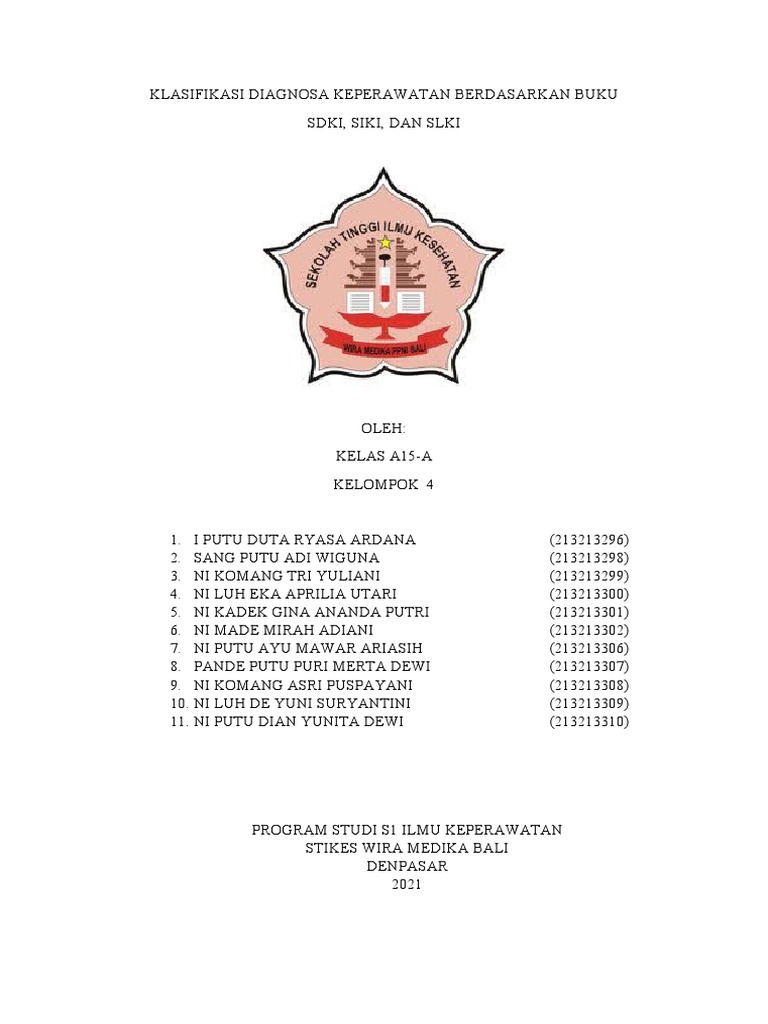 Klasifikasi Diagnosa Keperawatan SDKI | PDF