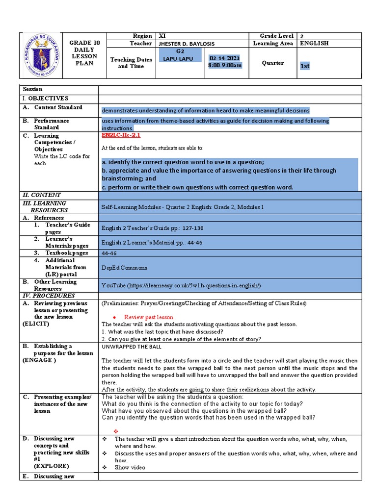SAMPLE 7es LP | Download Free PDF | Learning | Teachers