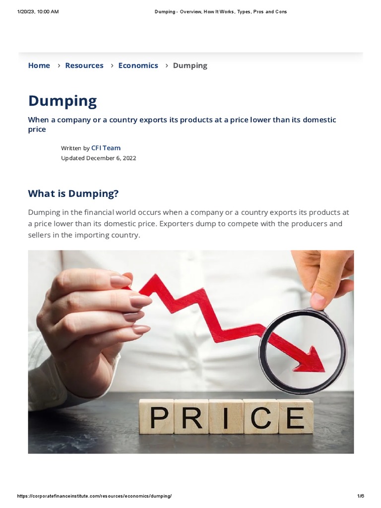 Dumping - Overview, How It Works, Types, Pros and Cons | PDF | Dumping ...