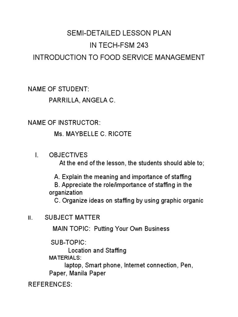 TLE Lesson Plan | Download Free PDF | Human Resources | Recruitment