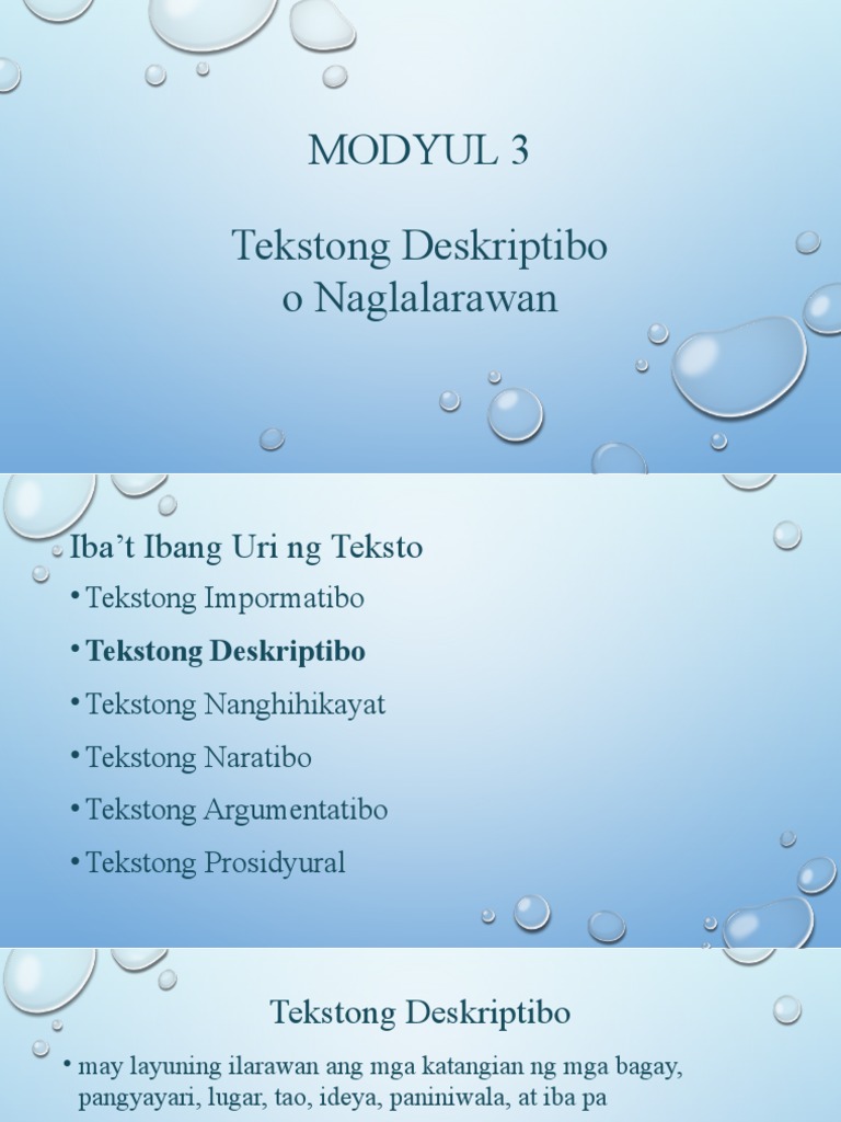 Modyul 3 Deskriptibo | PDF