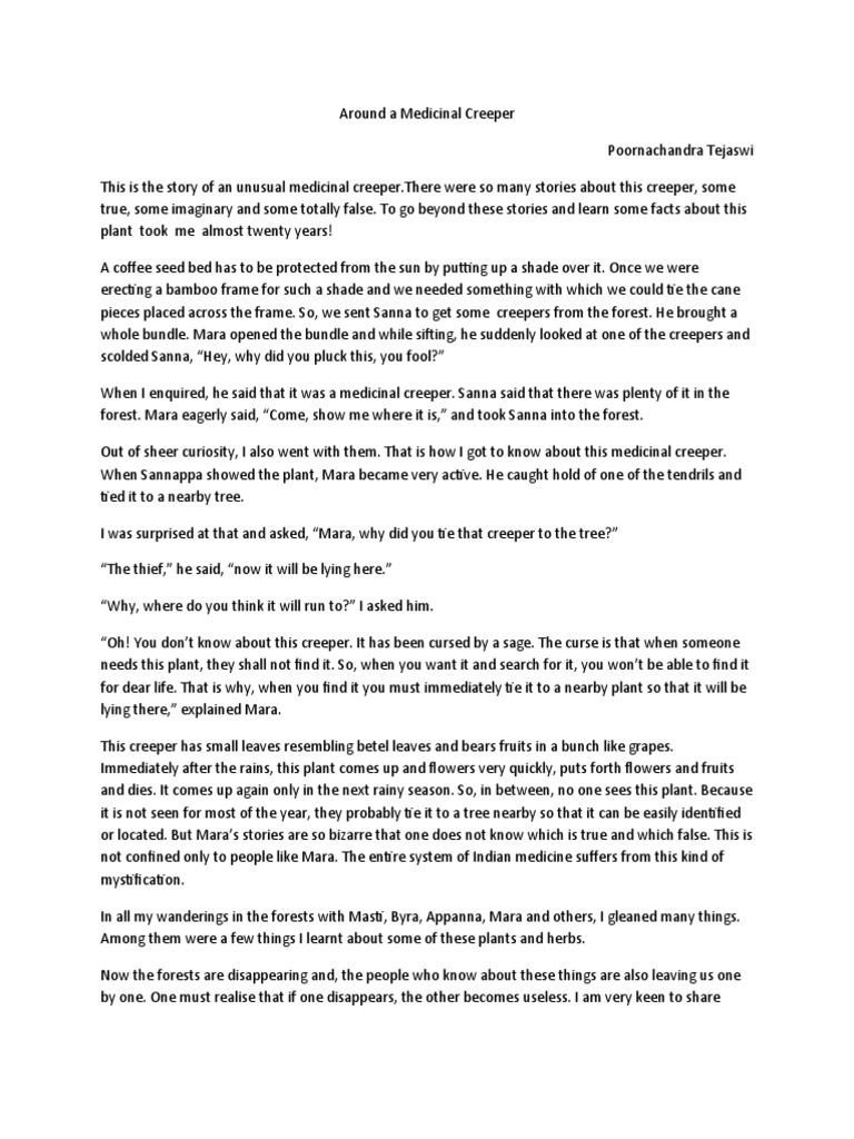 Summary of "Around a Medicinal Creeper" | PDF | Wound