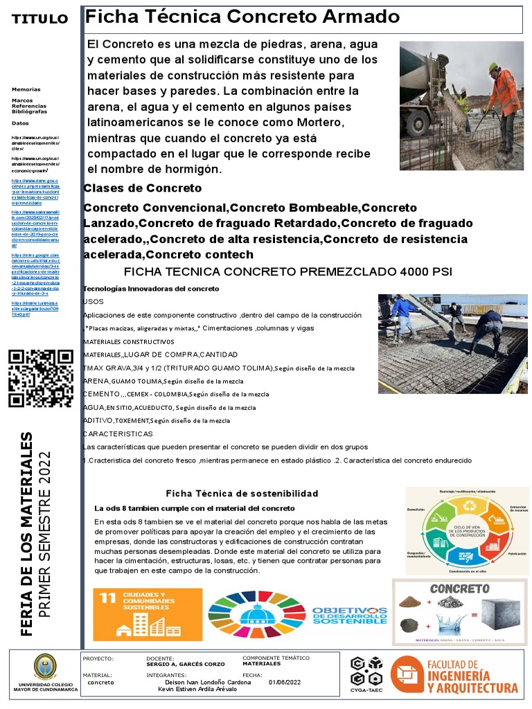 Ficha Tecnica Concreto | PDF | Hormigón | edificio