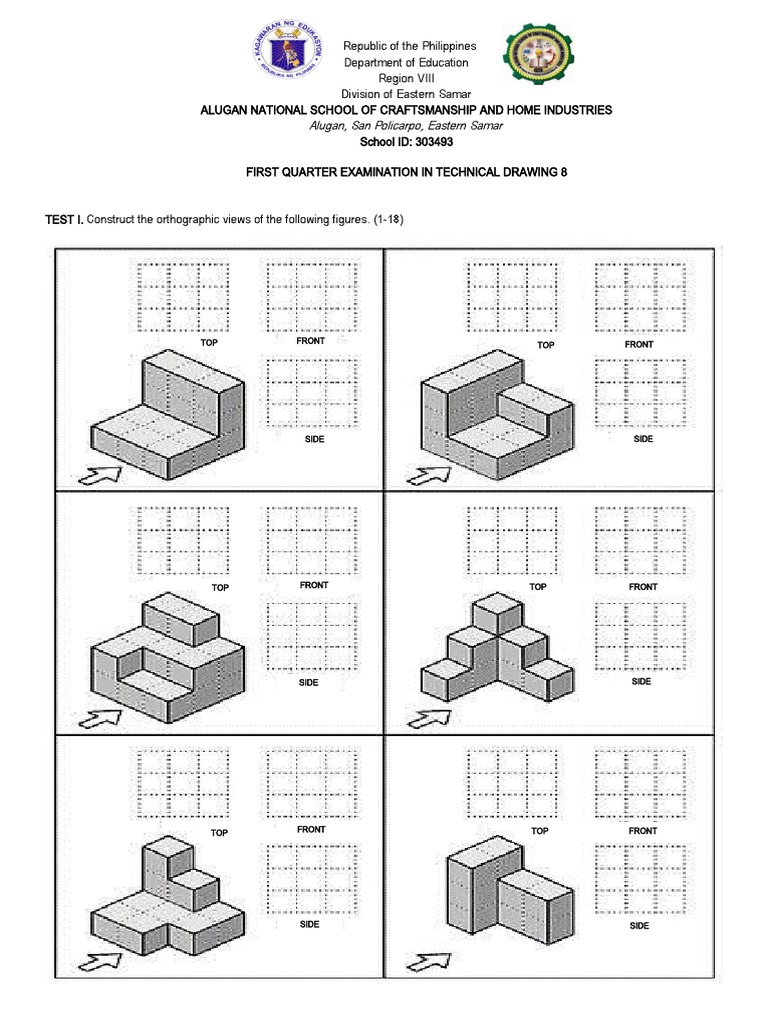 Tech Draw 8 First Quarter Examination | PDF | Drawing