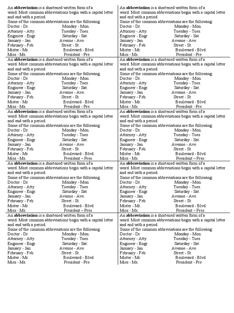 Abbreviation Pdf Linguistics Reference