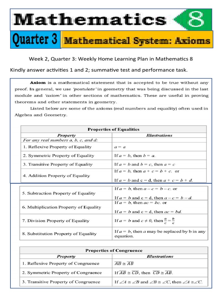 Math 8 - 3rd Quarter - Week 2 | PDF
