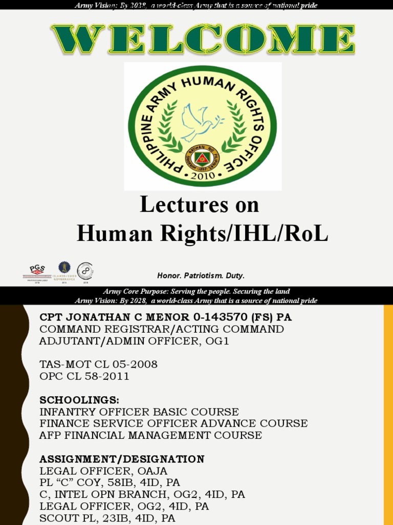 HR IHL Lecture To NCOs | PDF | International Humanitarian Law | Torture HR IHL Lecture To NCOs | PDF | International Humanitarian Law | Torture
