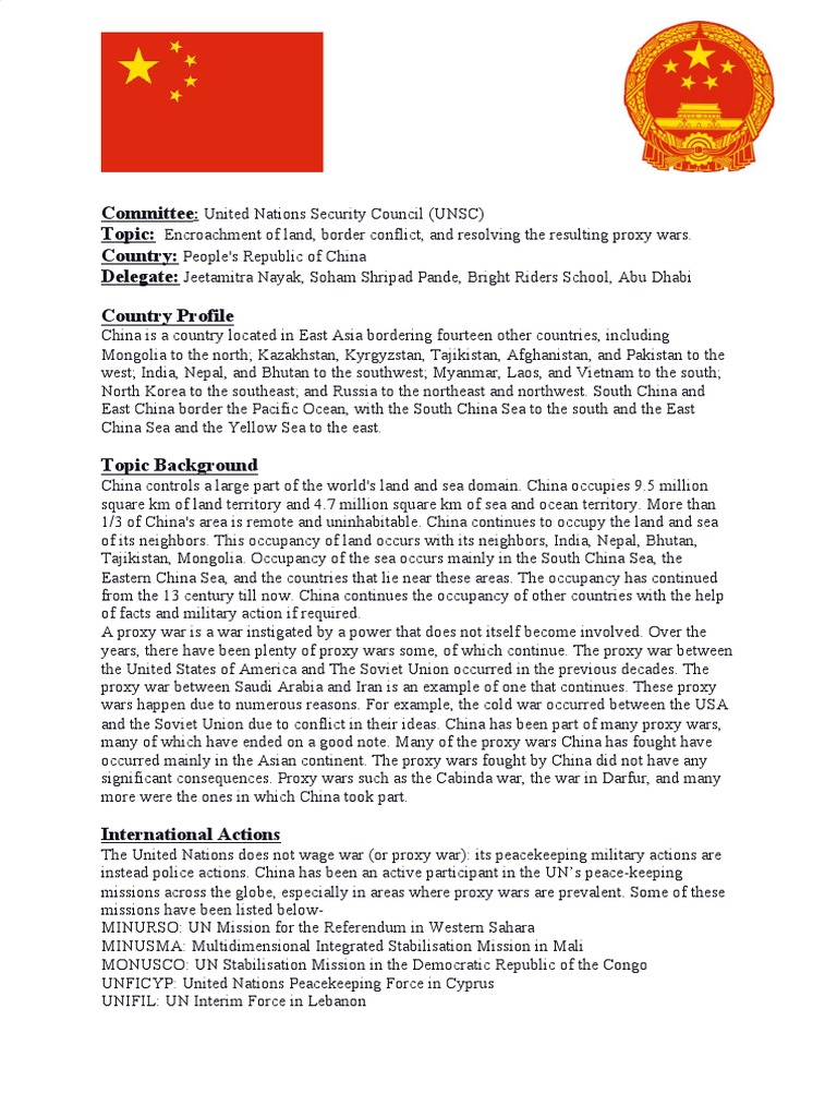 Addressing Encroachment, Border Conflicts, and Proxy Wars Through ...