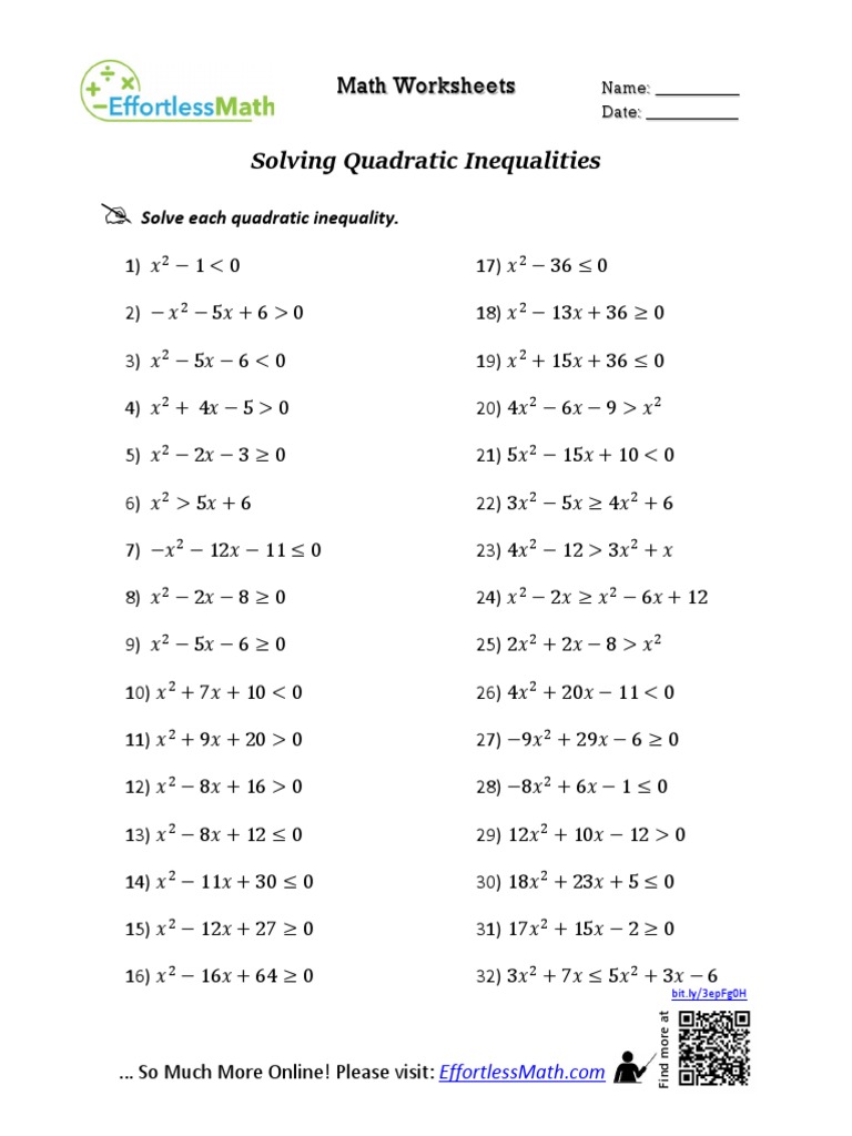 Solving Quadratic Inequalities | Download Free PDF | Inequality (Mathematics) | Decision Making