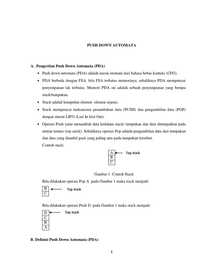Pertemuan 13 PUSH DOWN AUTOMATA | PDF