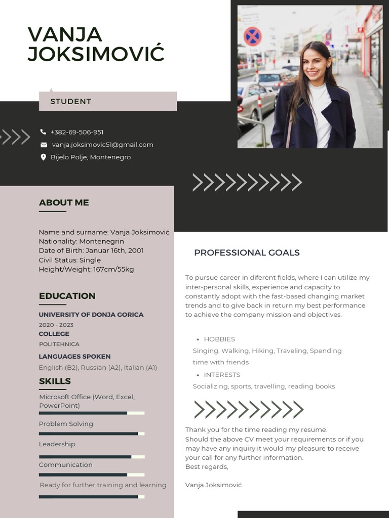 Aspiring Professional's Resume | PDF