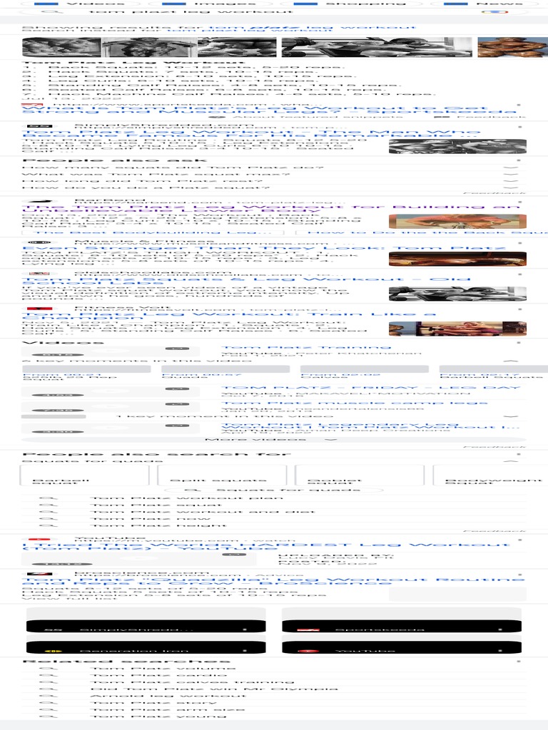 Tom Plazt Leg Workout - Google Search | PDF | Hobbies | Weight Training