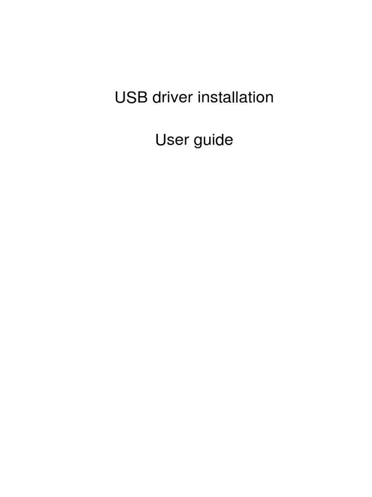 USB Driver Installation Guide (100414) | PDF | Usb | Computer Hardware