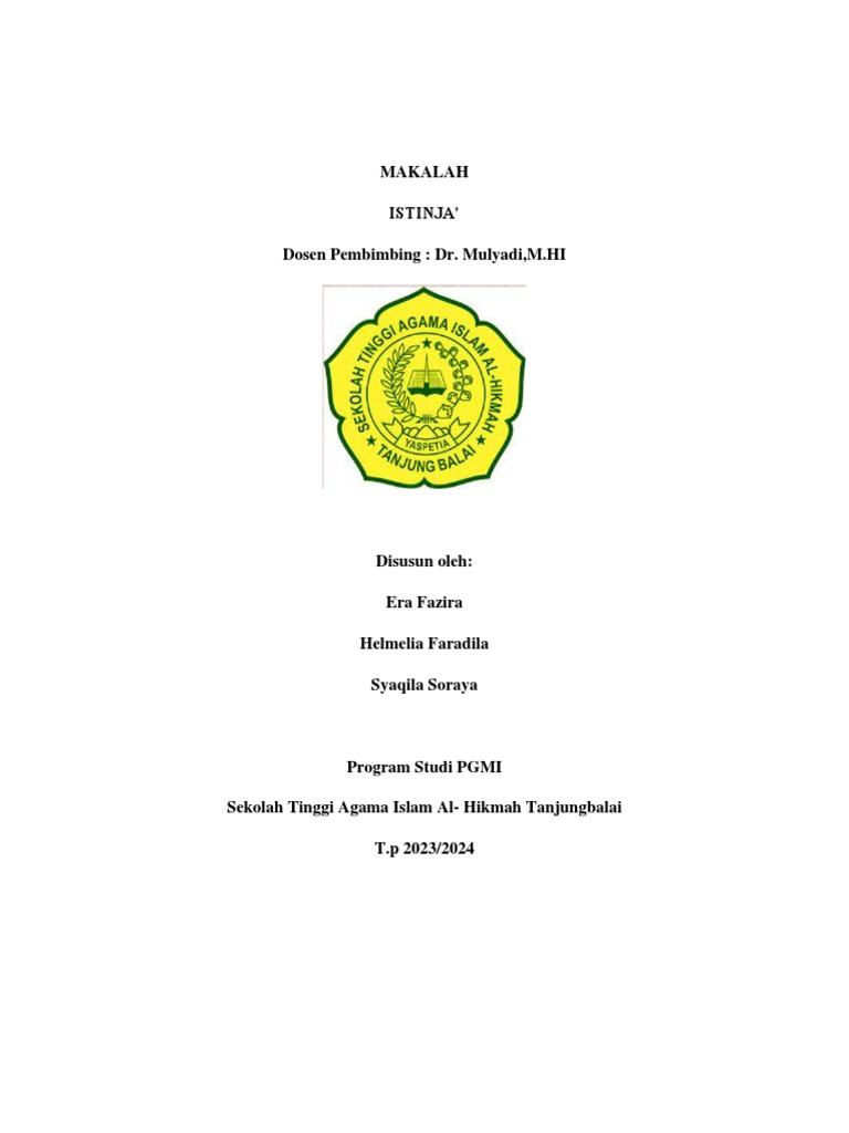 Adab dan Pengertian Istinja' dalam Islam | PDF