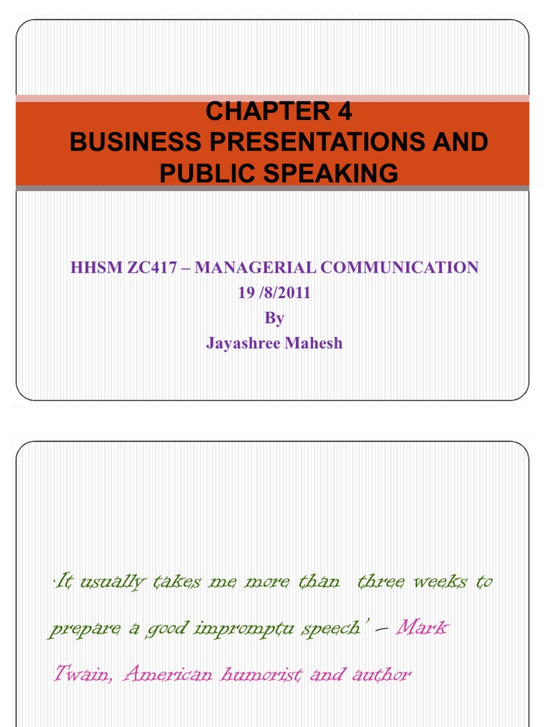 Business Presentation Insights | PDF | Public Speaking | Anxiety