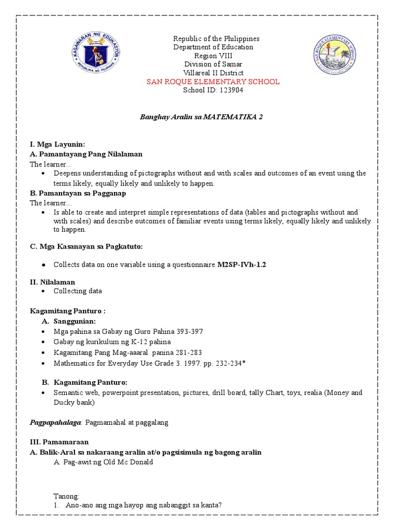 Cot DLP Mathematics 2 by Teacher Myra Animas | PDF