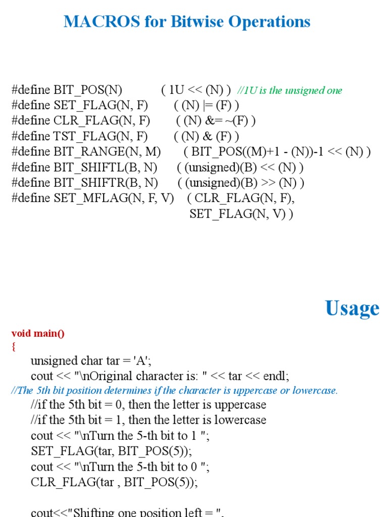 Bit Wise And Macros Pdf