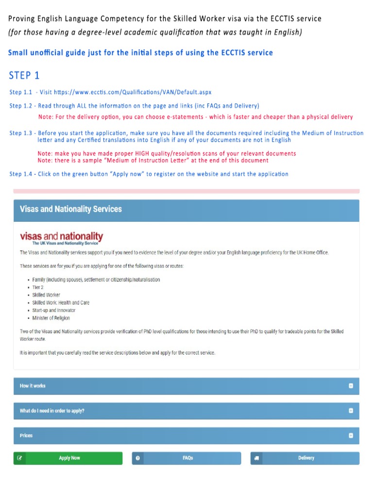 ECCTIS Skilled Worker Visa Guide | PDF