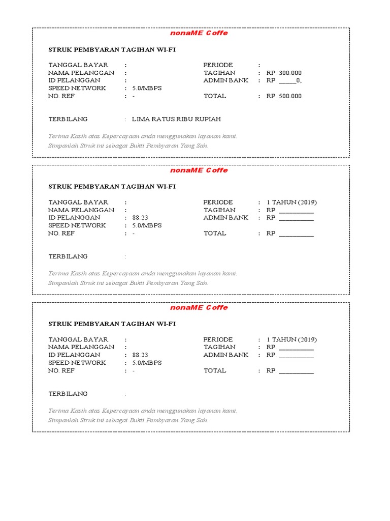 Struk Tagihan Internet | PDF | Komputer