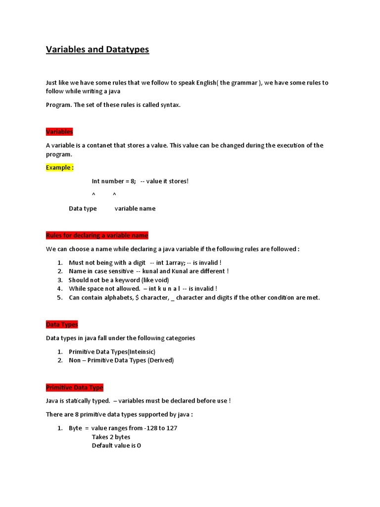 Chapter 1 | PDF | Data Type | Integer (Computer Science)