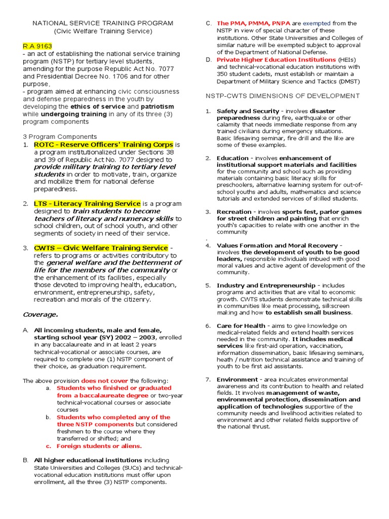 National Service Training Program | PDF | Psychoactive Drugs ...