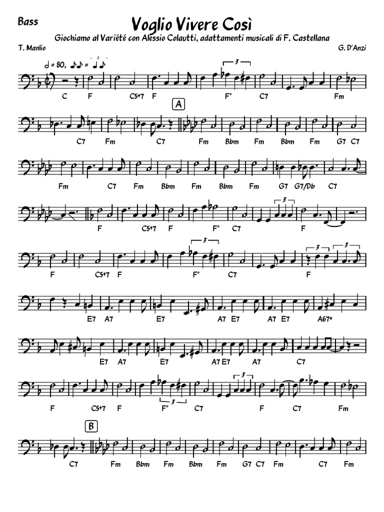 Voglio Vivere Così.-Bass | PDF