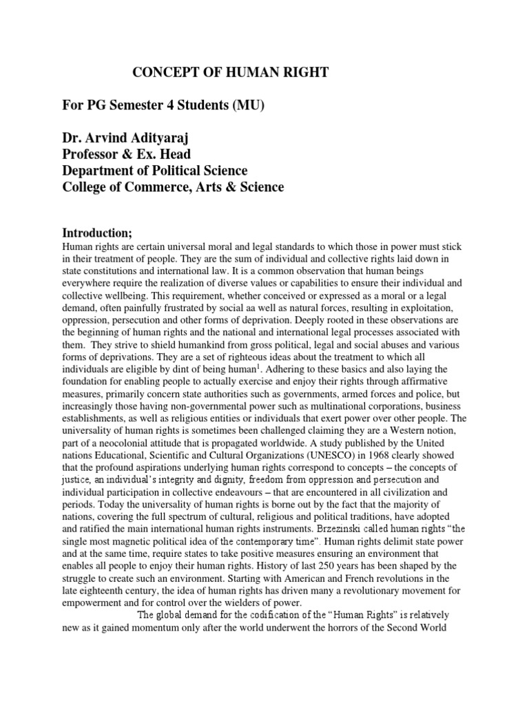 Concept of Human Rights | PDF | Human Rights Watch | Human Rights