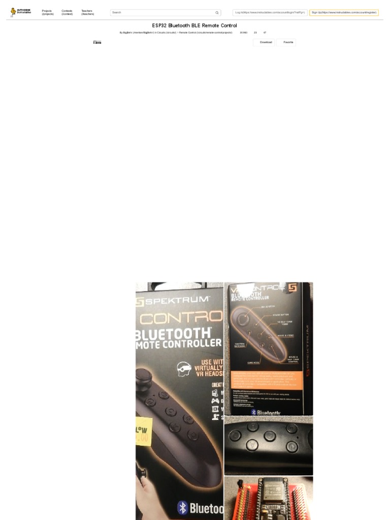 ESP32 Bluetooth BLE Remote Control - 8 Steps - Instructables | Download ...