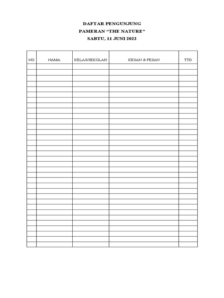 DAFTAR PENGUNJUNG | PDF