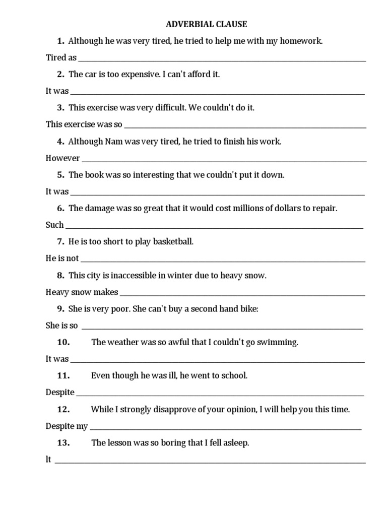 Adverbial Clause | PDF