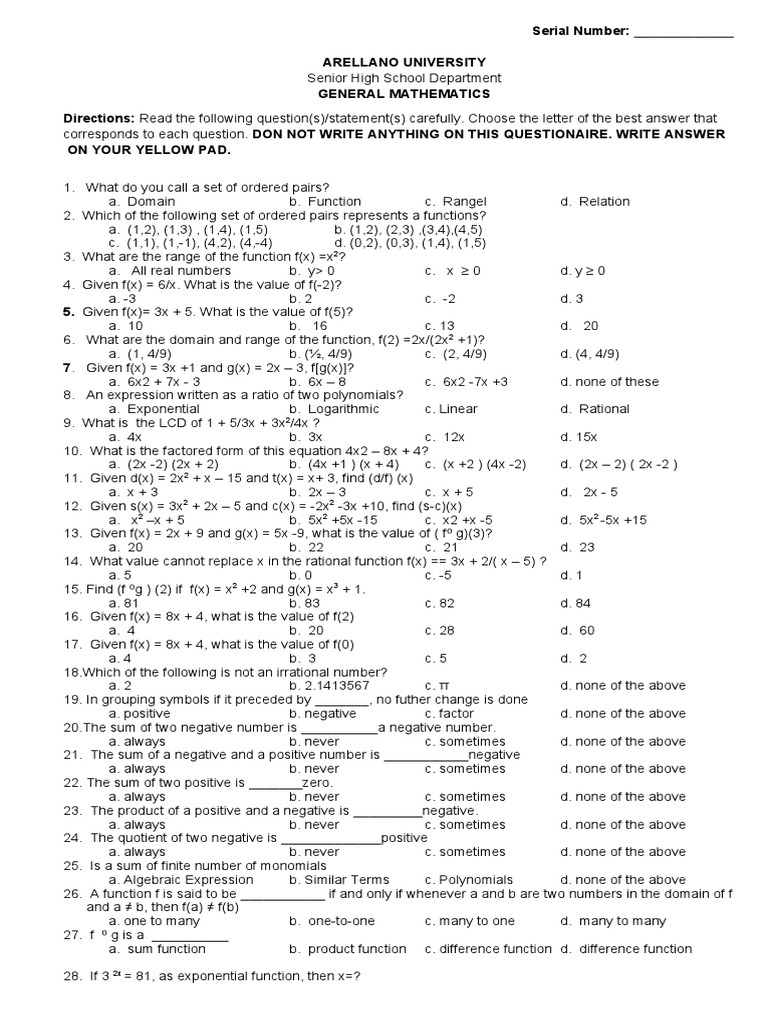 General-Mathematics Reviewer | Download Free PDF | Numbers | Interest