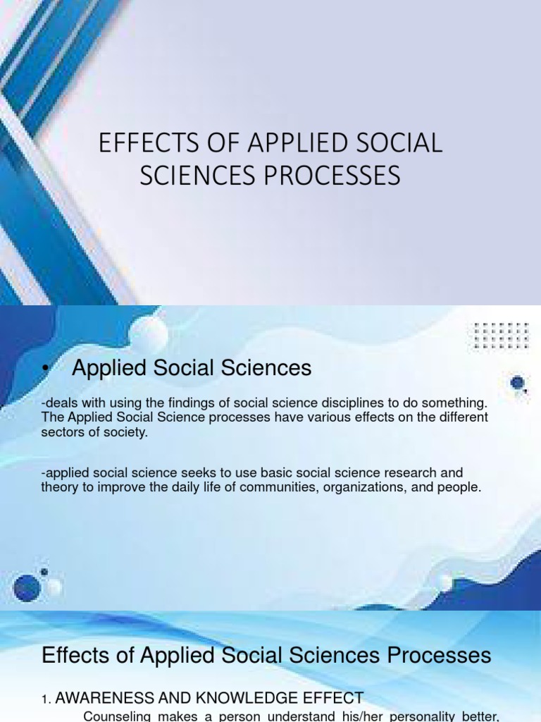 Effects of Applied Social Sciences Processes | PDF