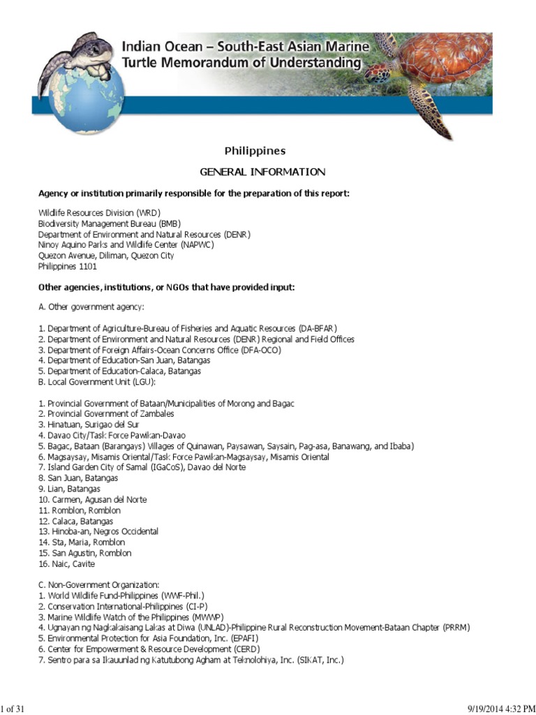 Philippines 19 09 2014 | PDF | Sea Turtle | Trawling