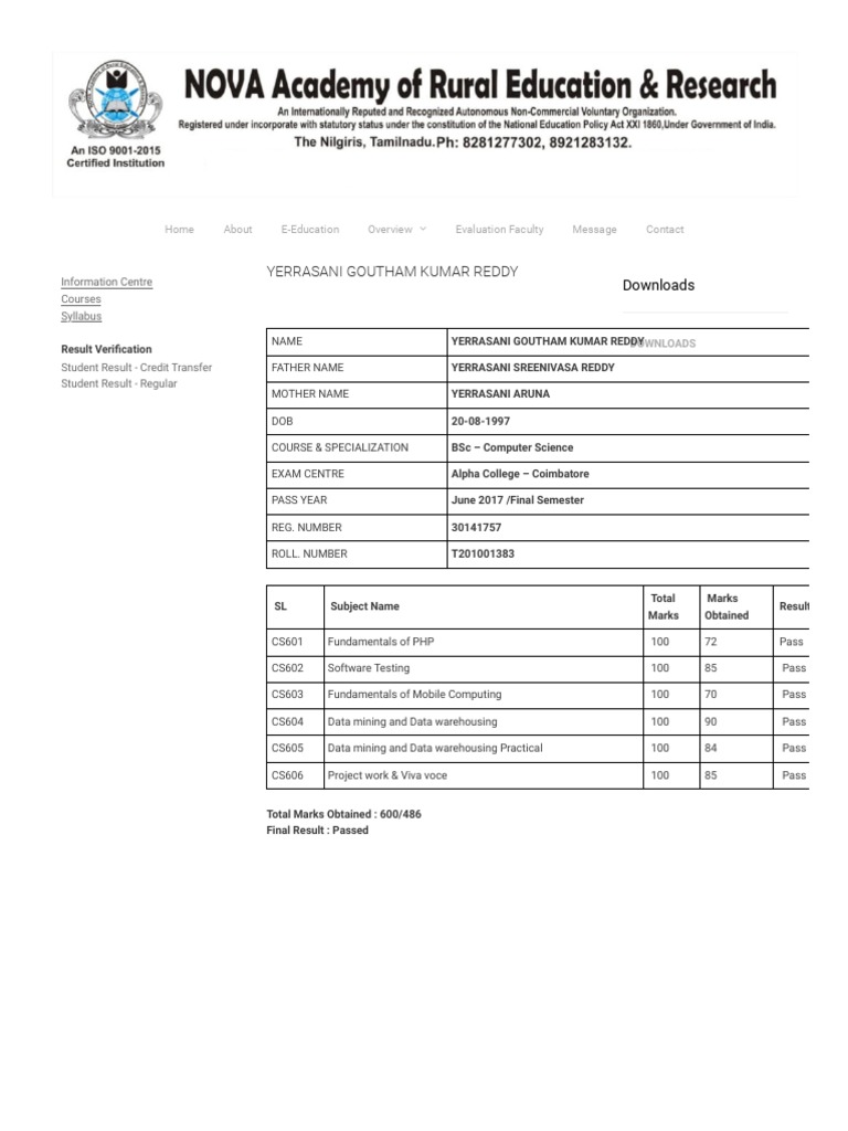 BSc Computer Science Exam Results | PDF | Information Technology ...