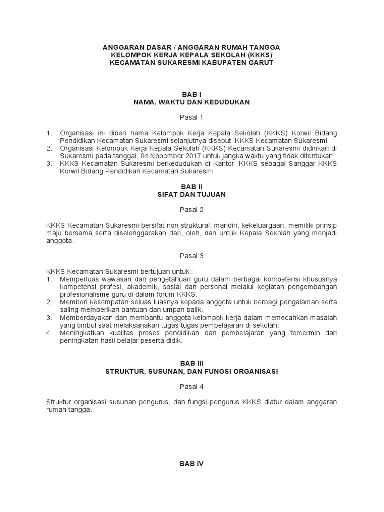 Anggaran Dasar KKPS | PDF | Karier & Perkembangan