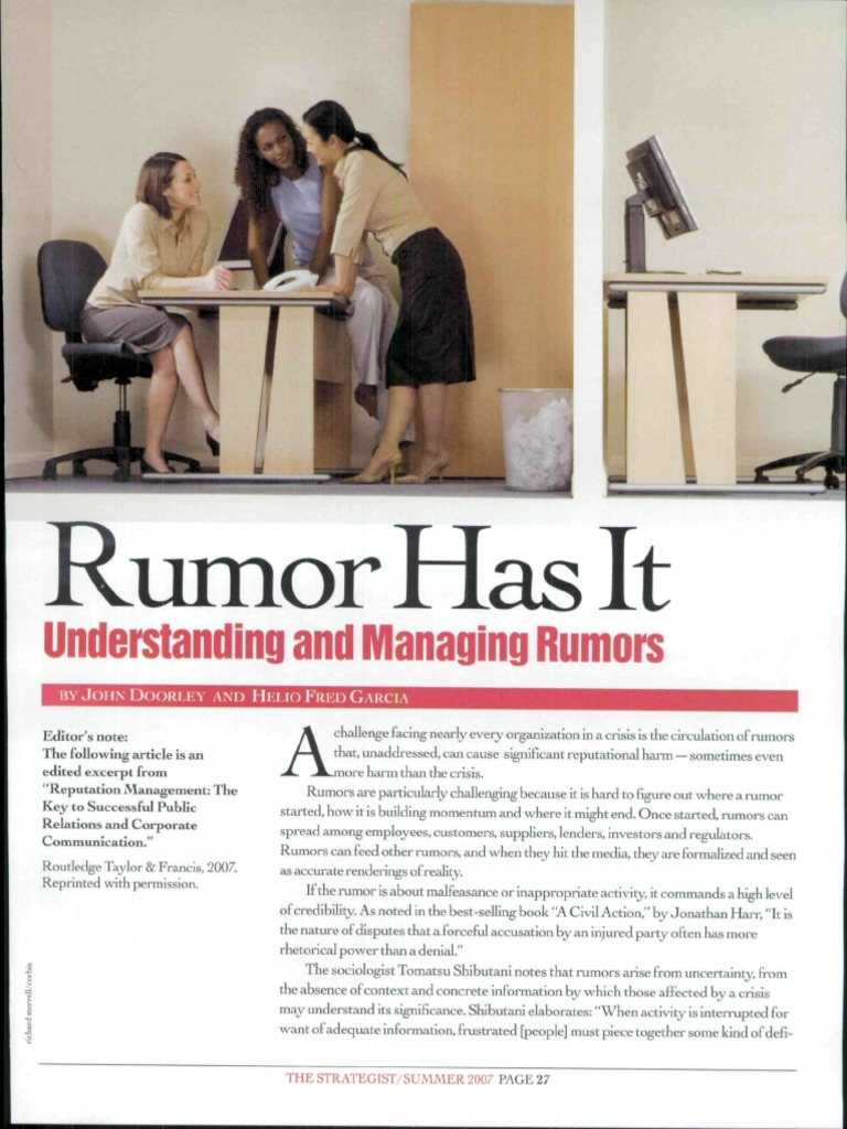 Managing Uncertainty: Understanding Rumor Propagation and Controlling ...