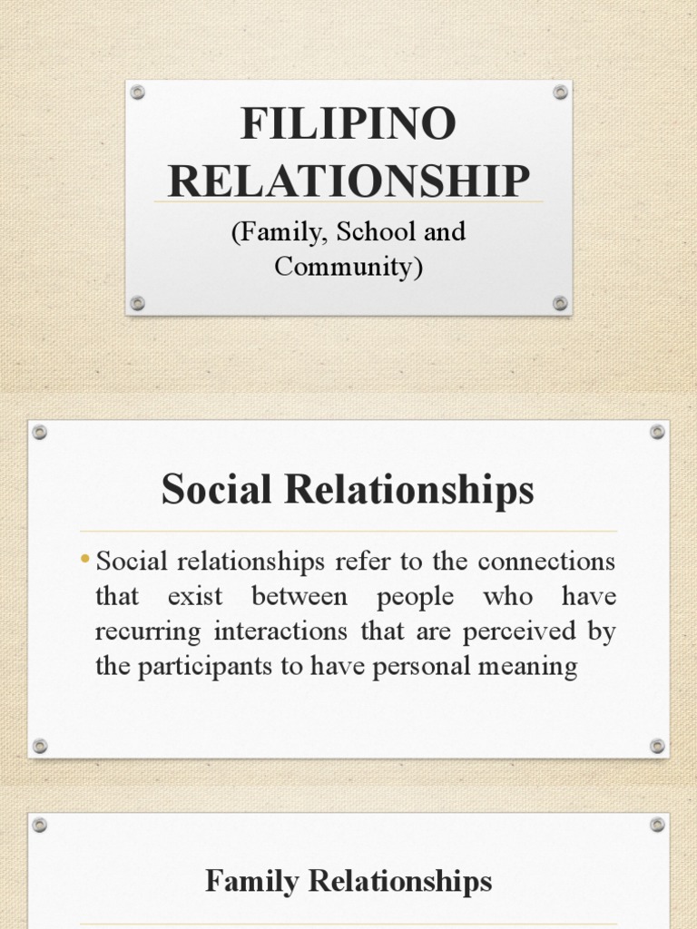 Filipino Family and Community Relationships | PDF | Family | Community
