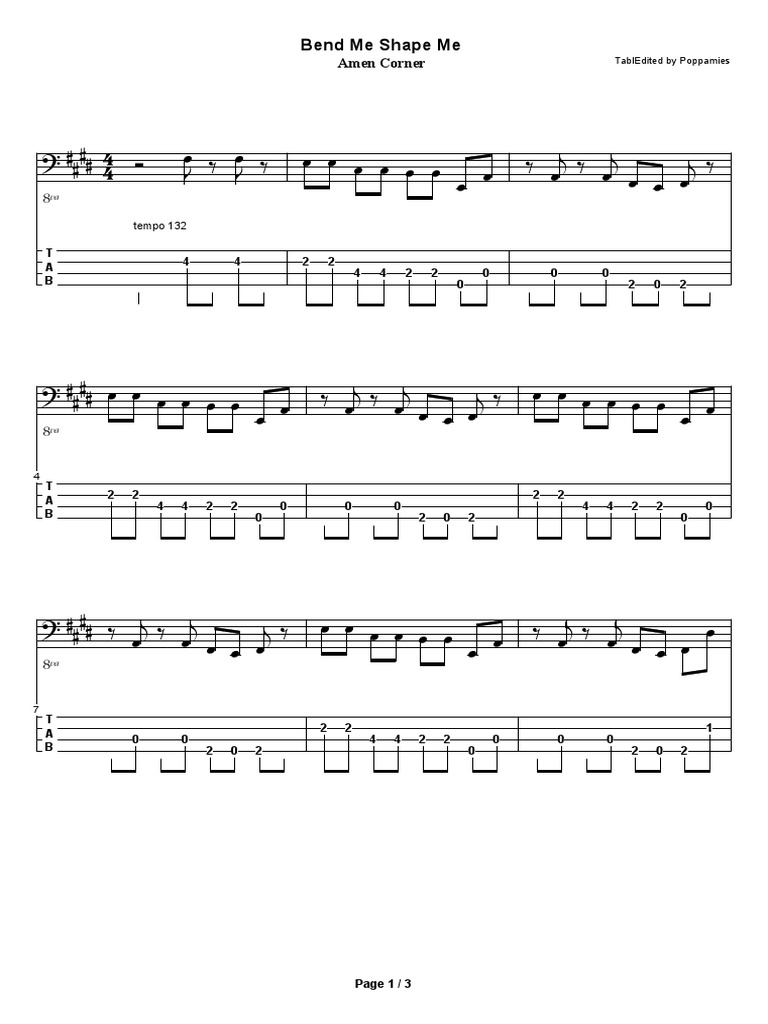 Bend Me Shape Me - Amen Corner | PDF