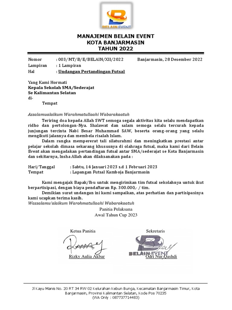 Surat Undangan SMA | PDF Surat Undangan SMA | PDF