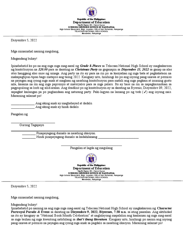 Letter For Character Portrayal | PDF