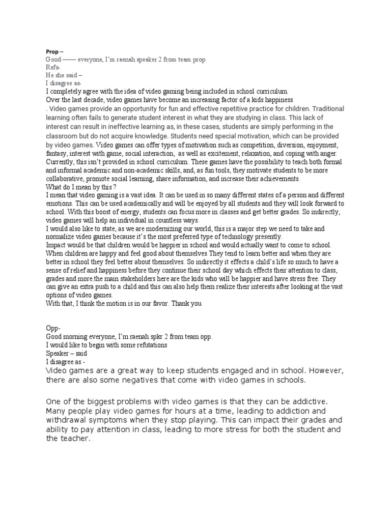 Video Game Debate. | Download Free PDF | Video Games | Learning