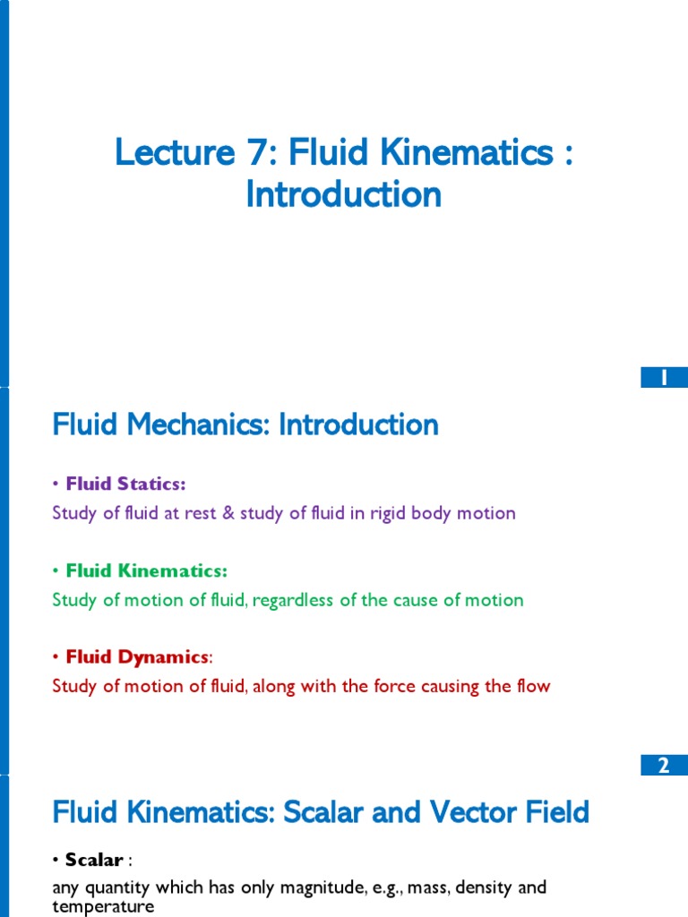 Fluid Kinematics Lecture 7 8 9 10 | PDF | Kinematics | Fluid Dynamics