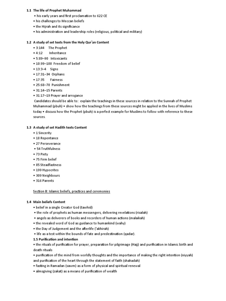 Islamic Syllabus | PDF | Sufism | Sunni Islam