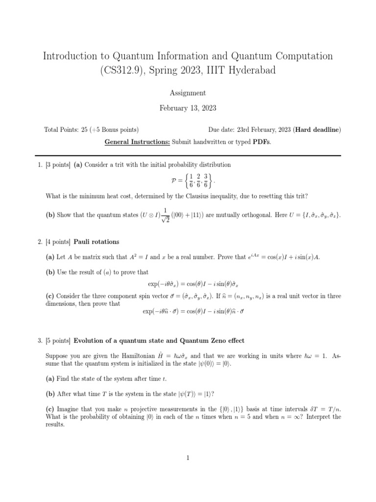 Assignment 4 Pdf Wave Function Theoretical Physics 0281