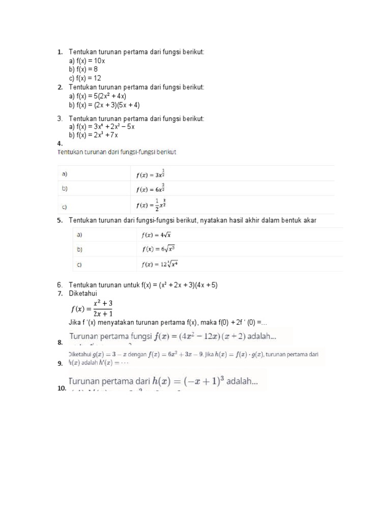 Turunan Part 1 | PDF
