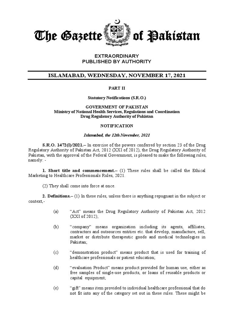 DRAP New Rules On Ethical Marketing To HCPs | PDF | Health Care ...