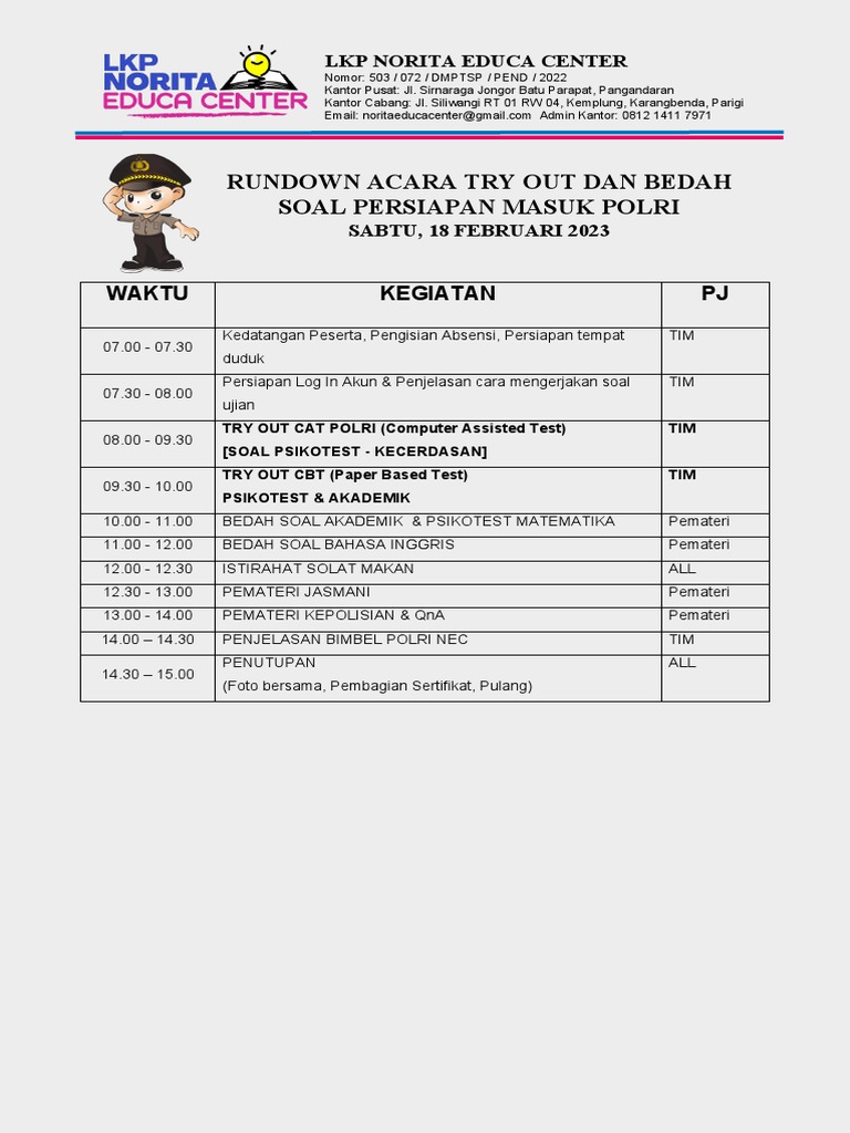 Rundown Acara Polri | PDF